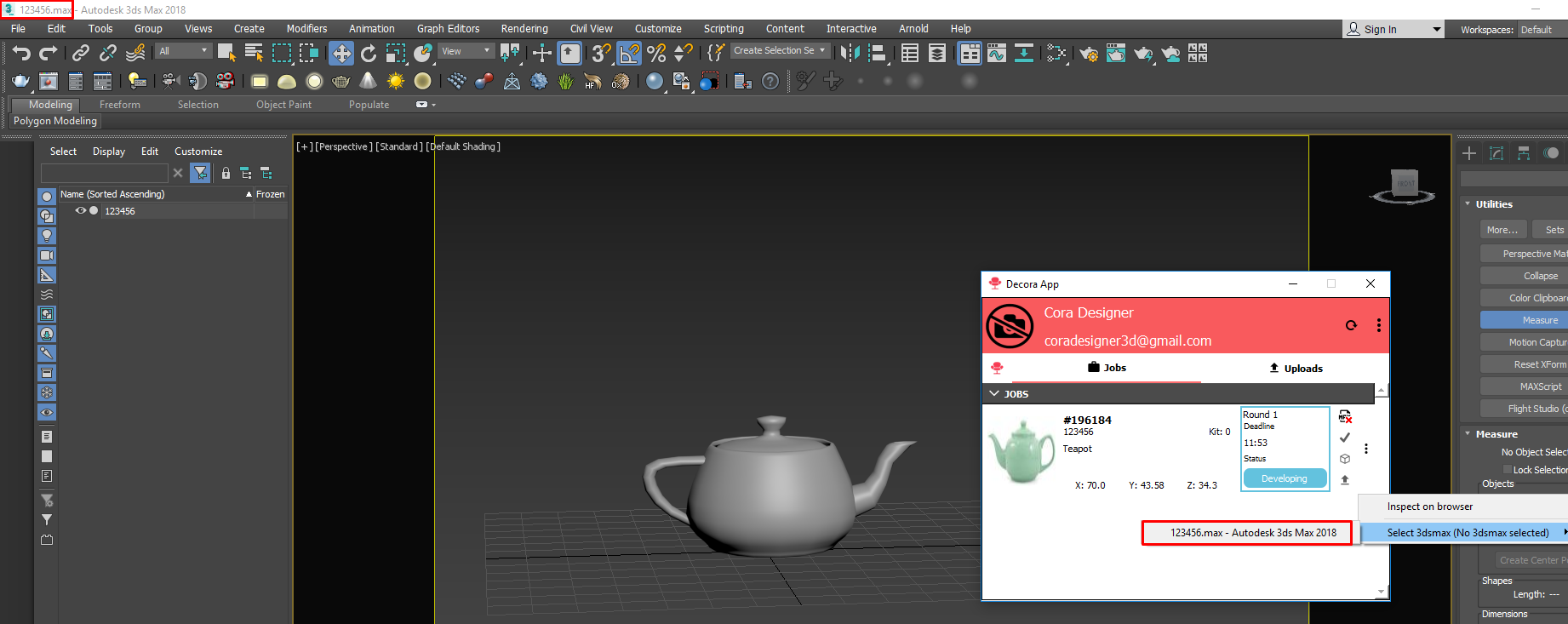 11. How to sent a job with Cora App – Cora